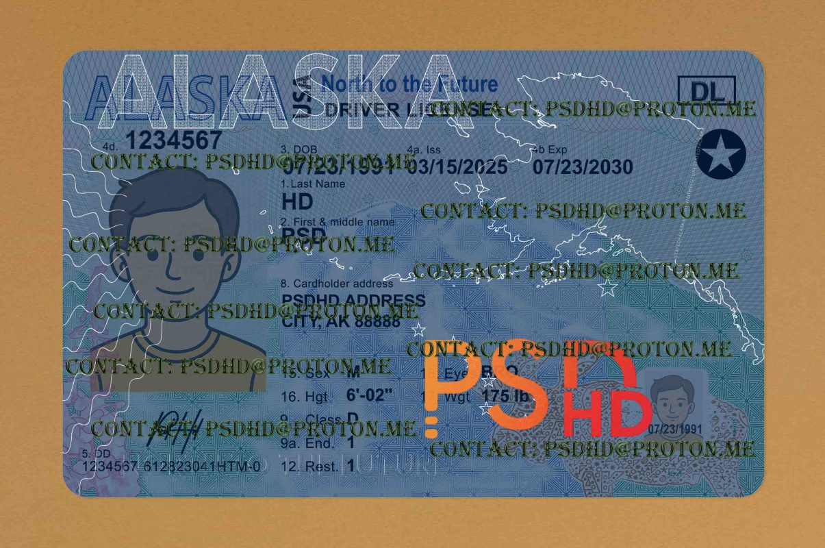 Alaska Drivers License Template New V1 1200 DPI