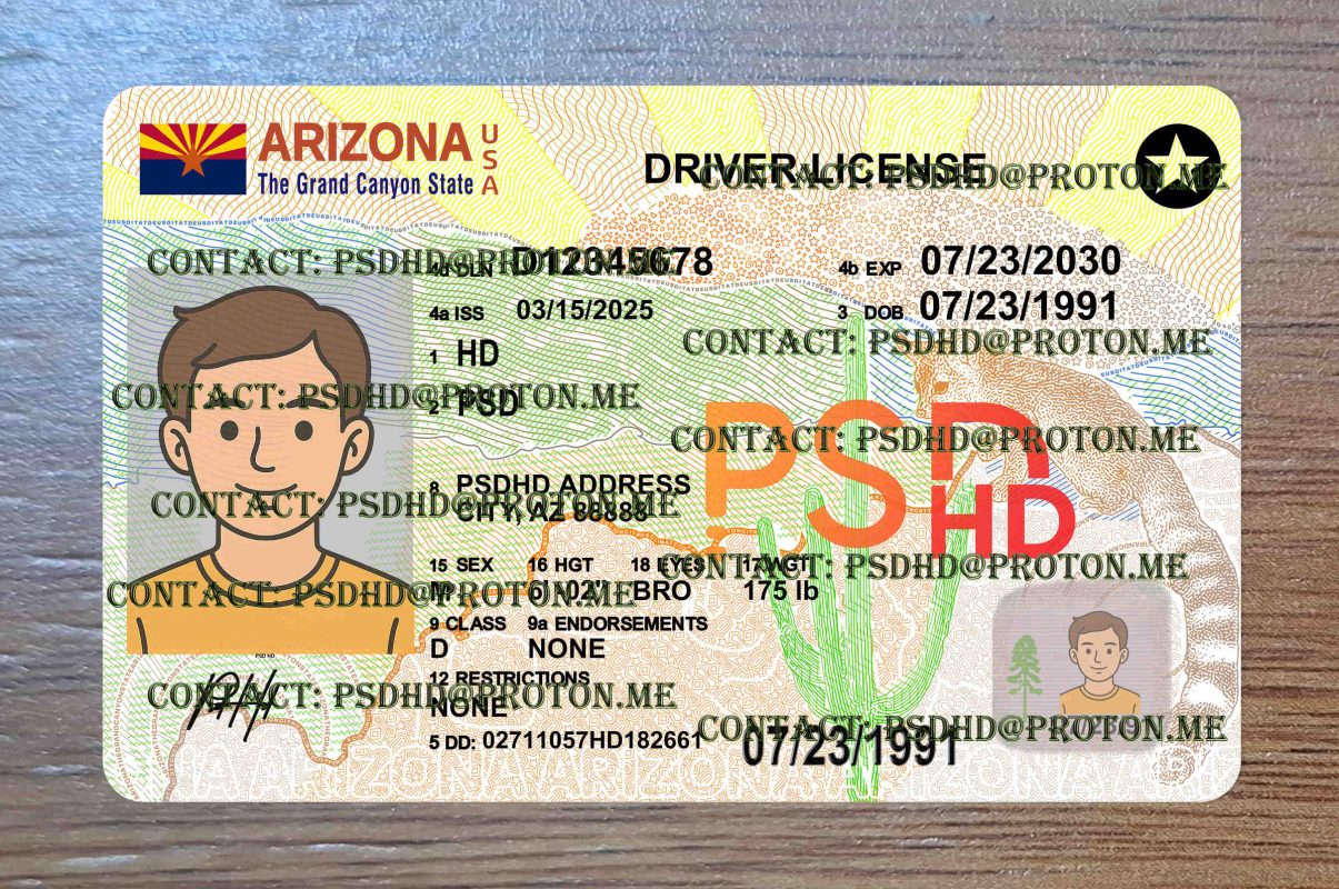 Arizona Drivers License Template New V1 1200 DPI