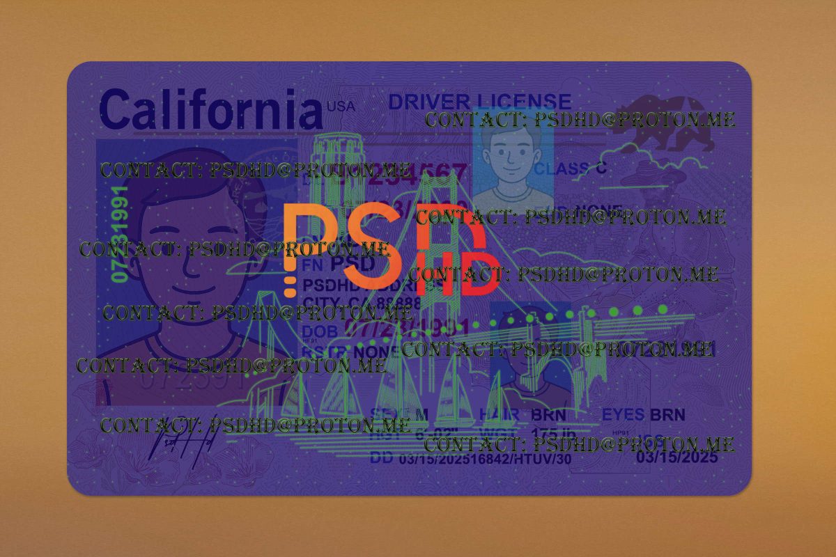 California Drivers License Template New V1 2400 DPI