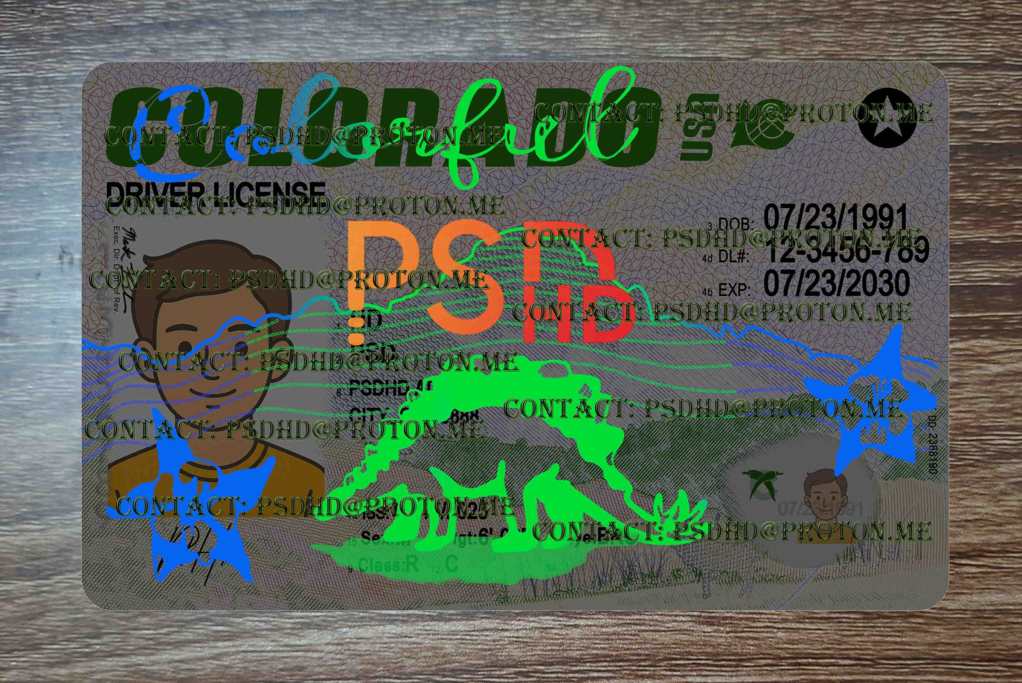 Colorado Drivers License Template New V1 2400 DPI