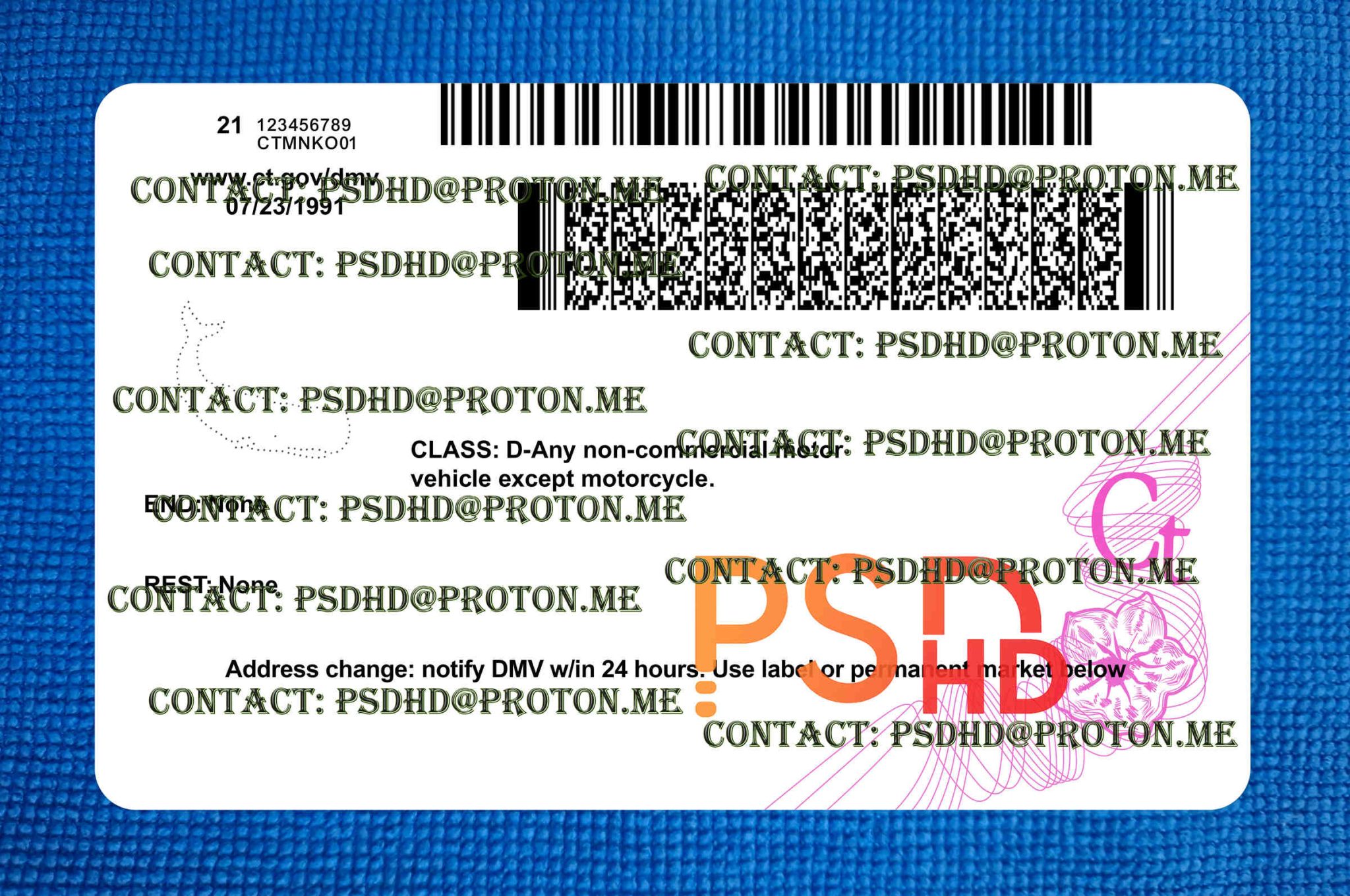 Connecticut Drivers License Template New V1 1200 DPI
