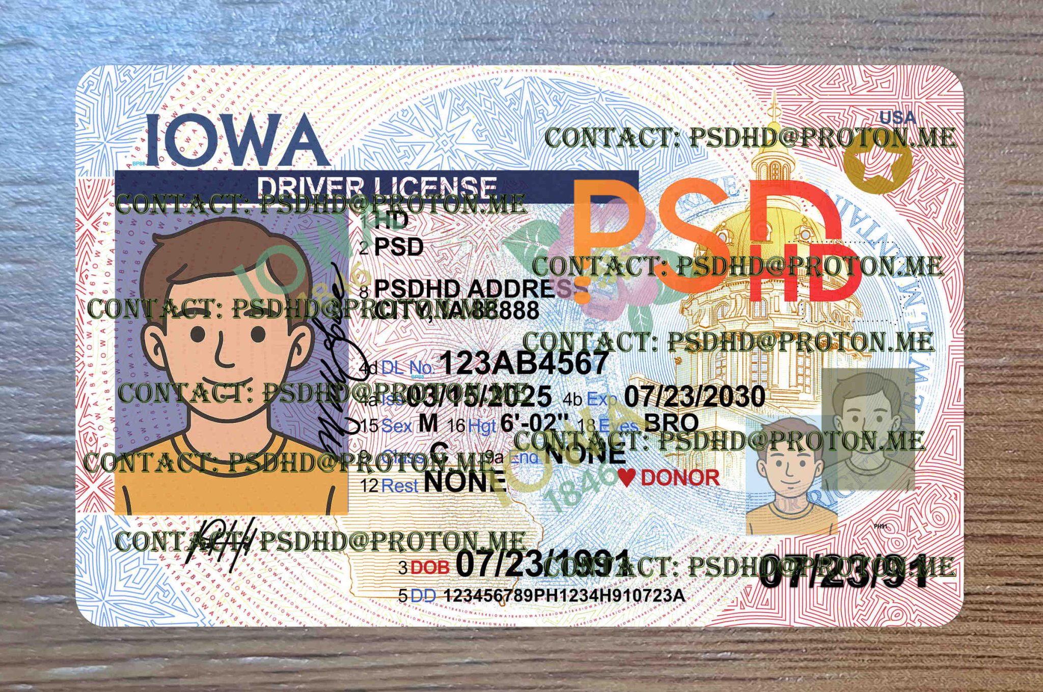 Editable PSD Templates (Driver License, Passport, ID Card)