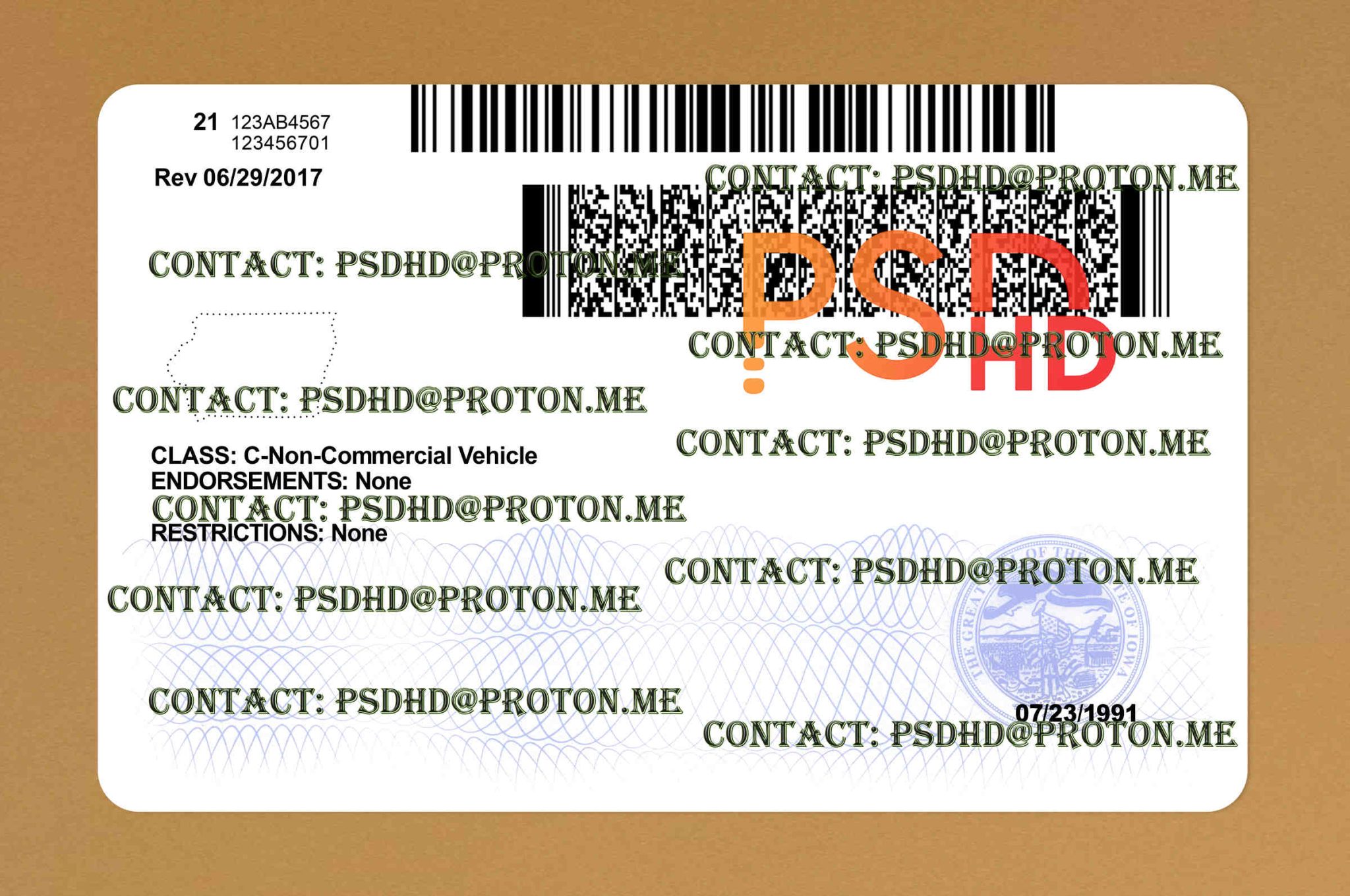 Iowa Drivers License Template New V1 1200 DPI