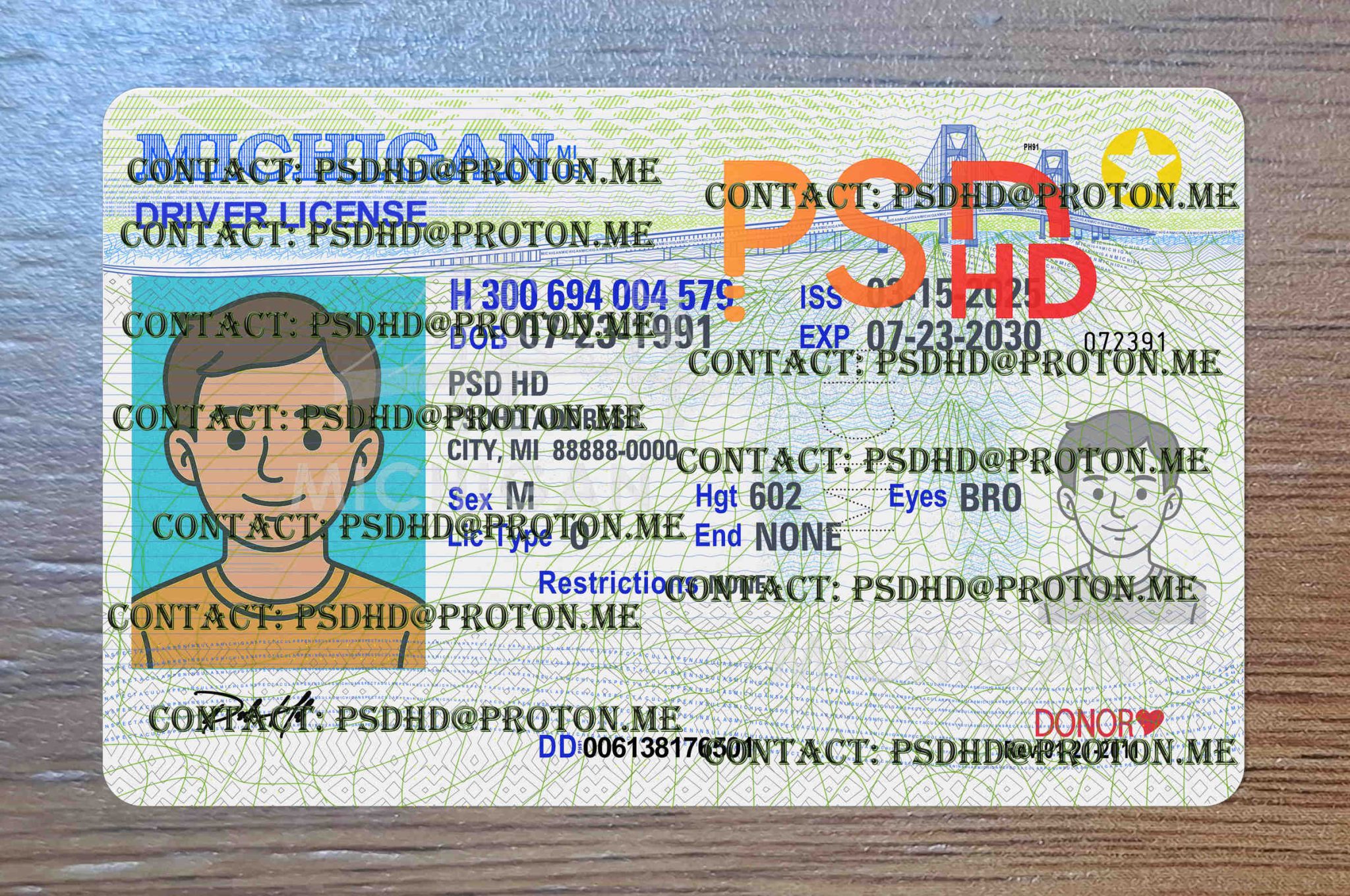Editable PSD Templates (Driver License, Passport, ID Card)