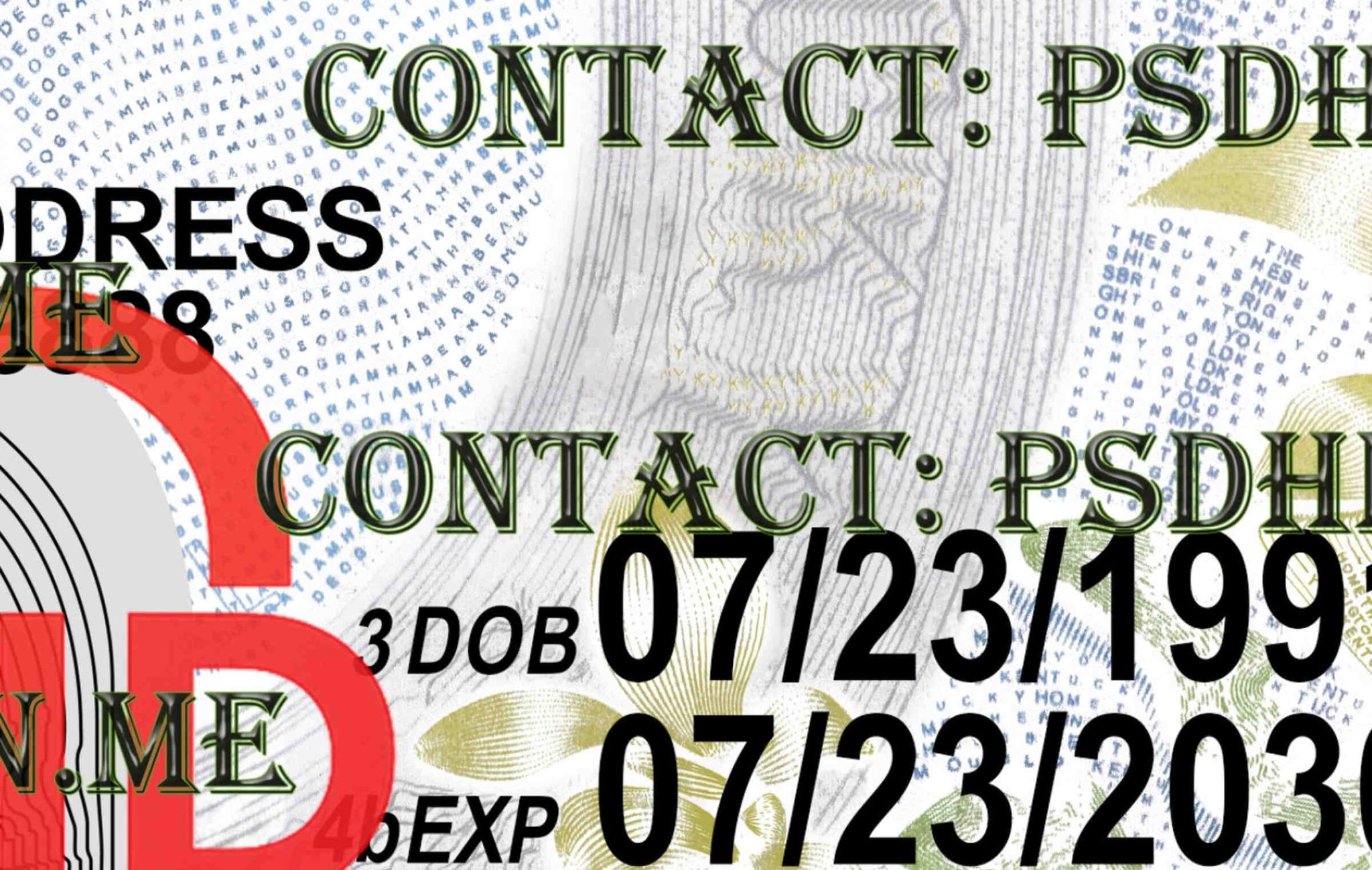 Kentucky Drivers License Template New V1 1200 DPI