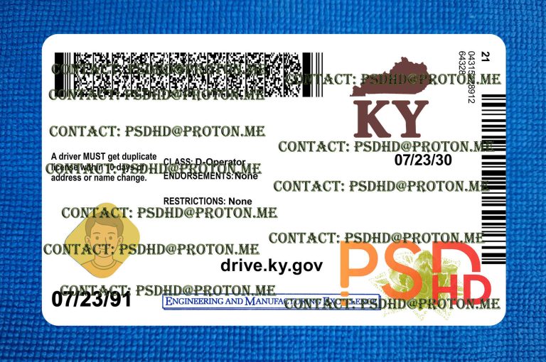 Kentucky Drivers License Template New V1 1200 DPI