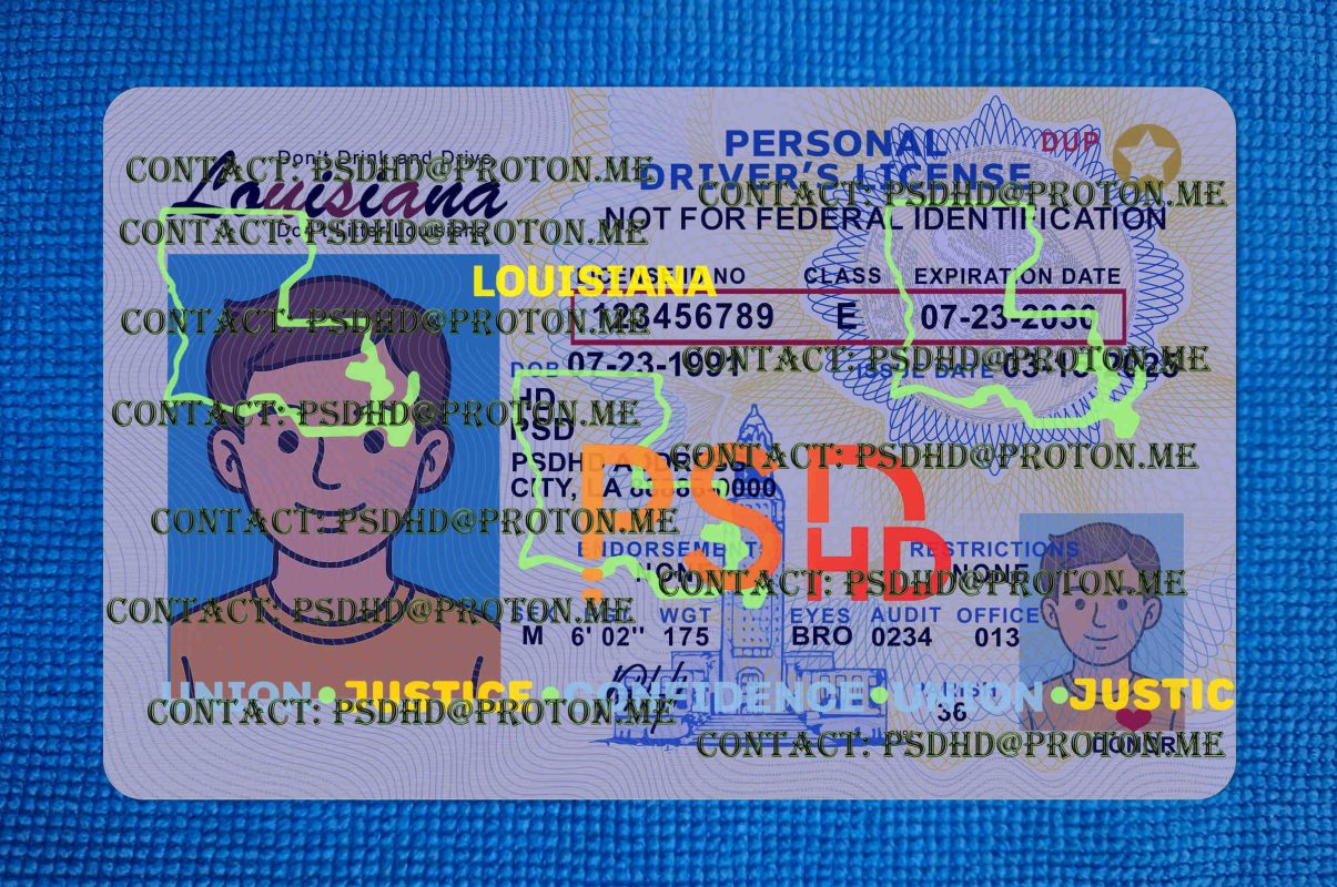 Louisiana Drivers License Template New V1 1200 DPI