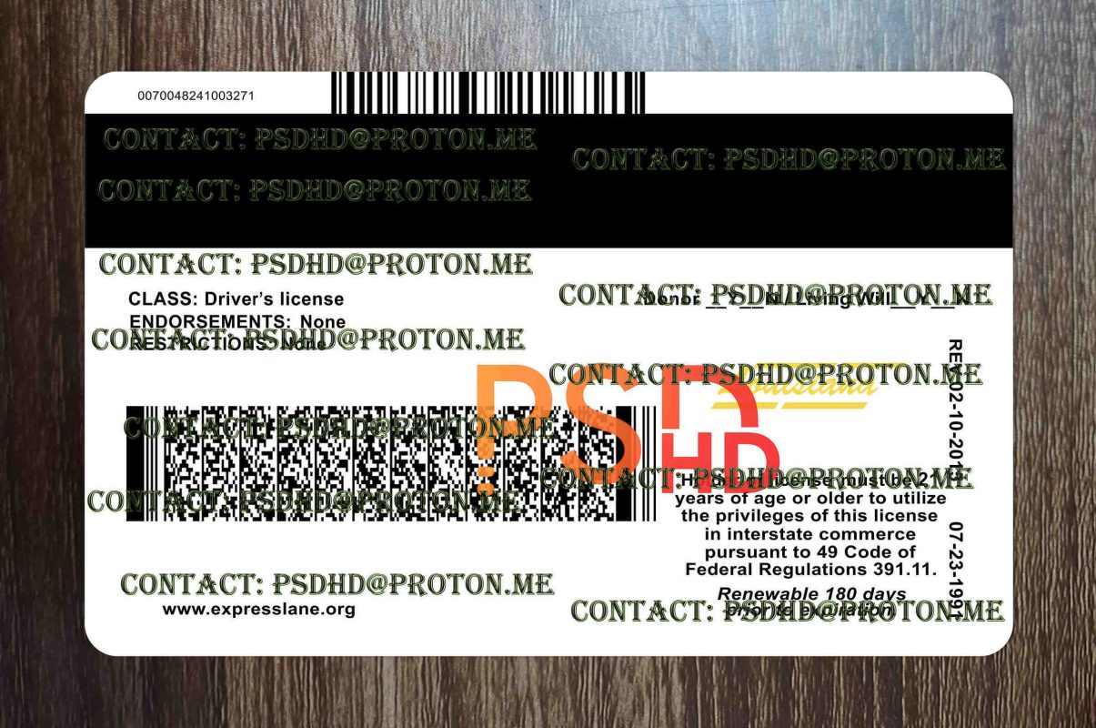 Louisiana Drivers License Template New V1 1200 DPI