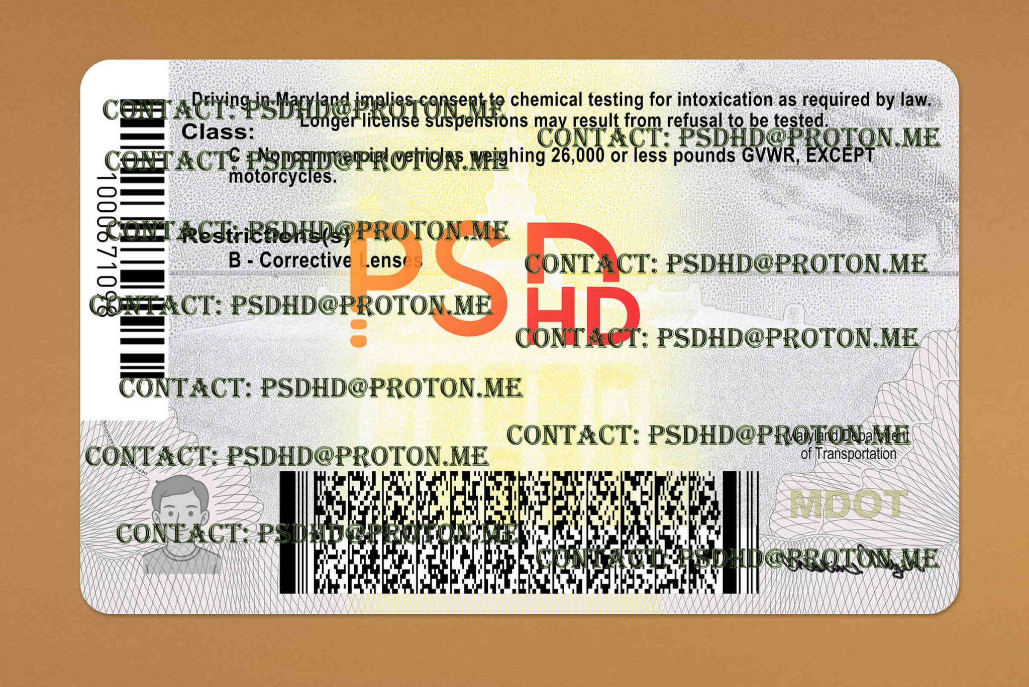 Maryland Drivers License Template New V1 2400 DPI