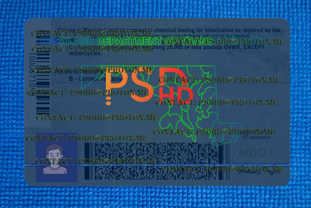 Maryland Drivers License Template New V1 2400 DPI