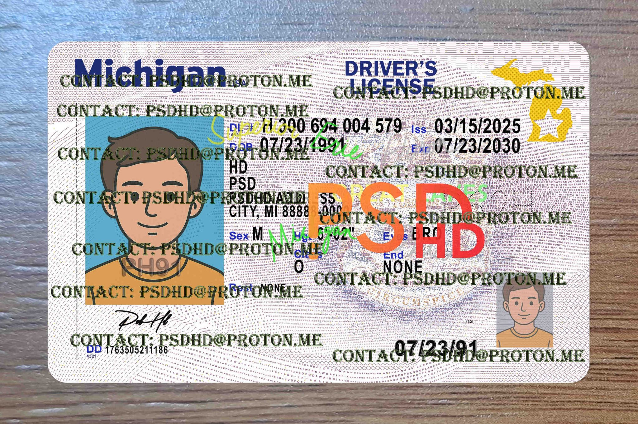 Michigan Drivers License Template New V1 1200 DPI