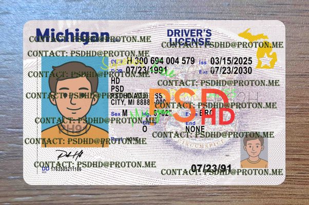 Michigan Drivers License Template New V1 1200 DPI