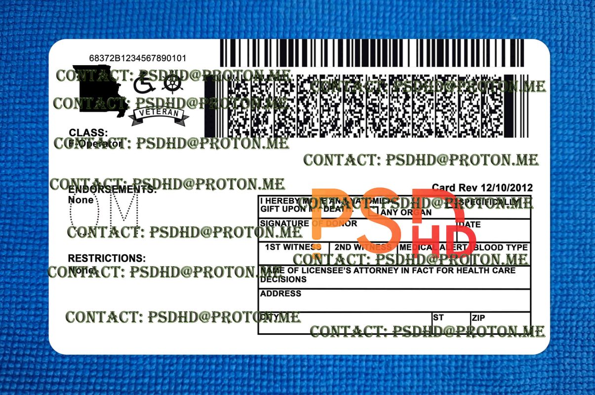 Missouri Driver License Template New V2 1200 DPI