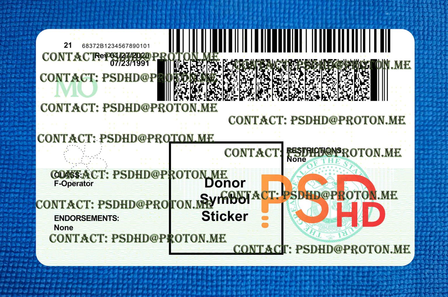 Missouri Drivers License Template New V1 1200 DPI