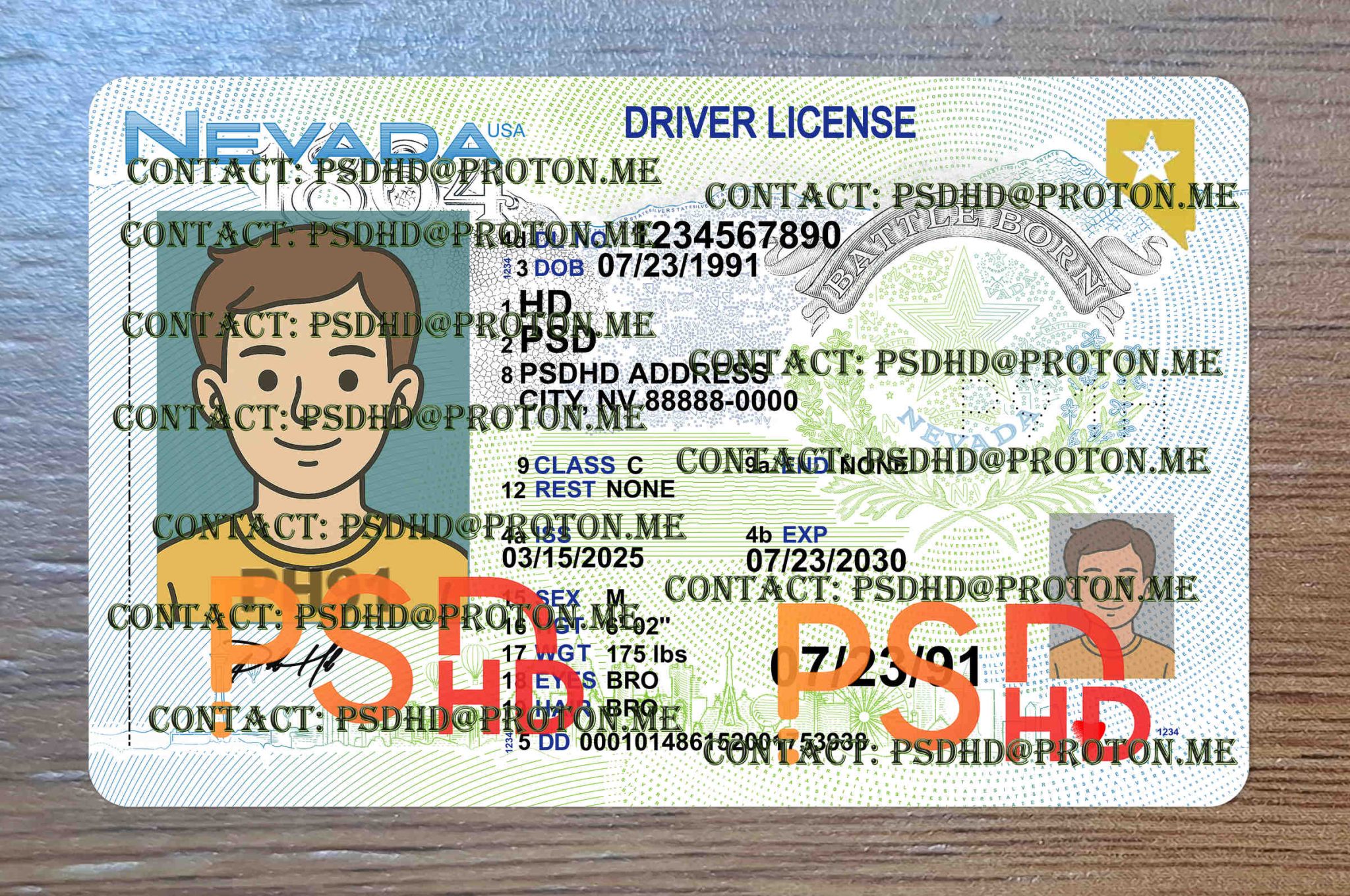 Nevada Drivers License Template New V1 1200 DPI