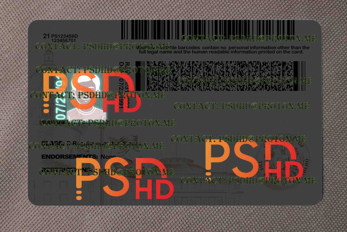 Idaho Drivers License Template New V1 2400 DPI