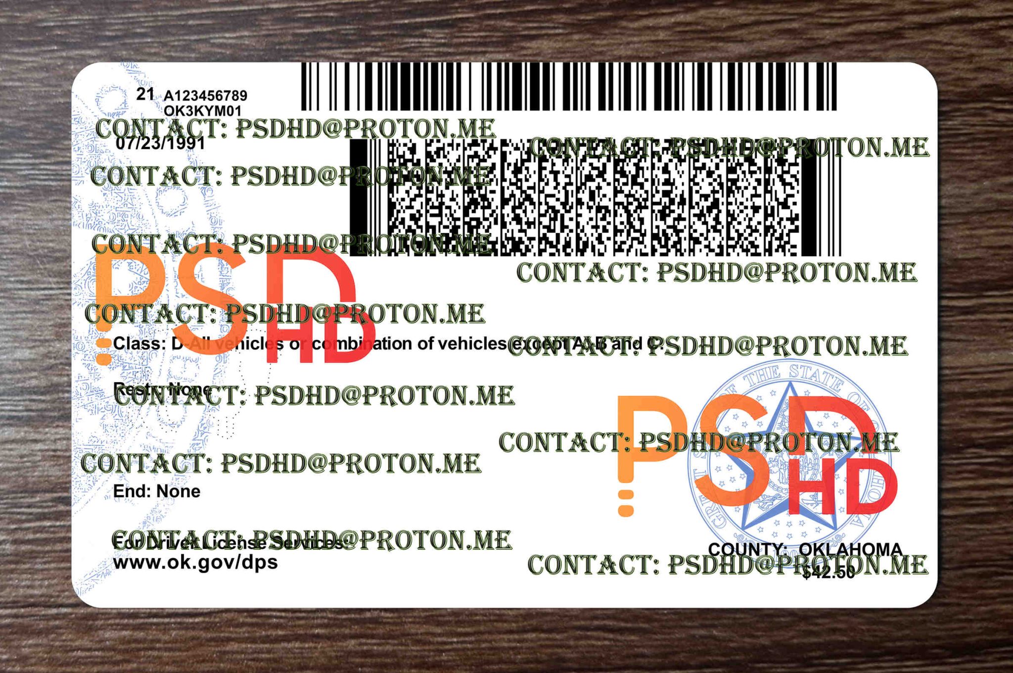 Oklahoma Drivers License Template New V1 1200 DPI
